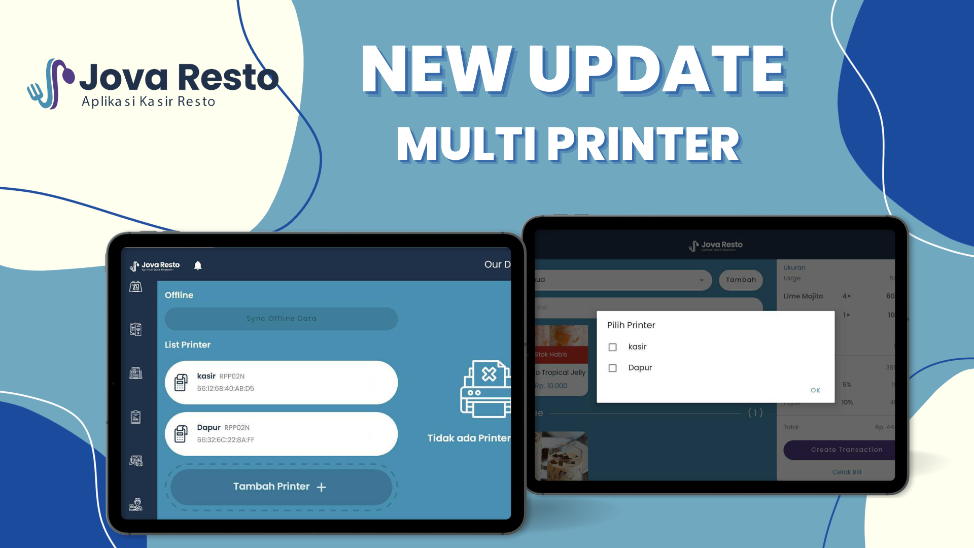 New Update : Jova Resto Kini Sudah Support Multi Printer - Blog Jova Resto